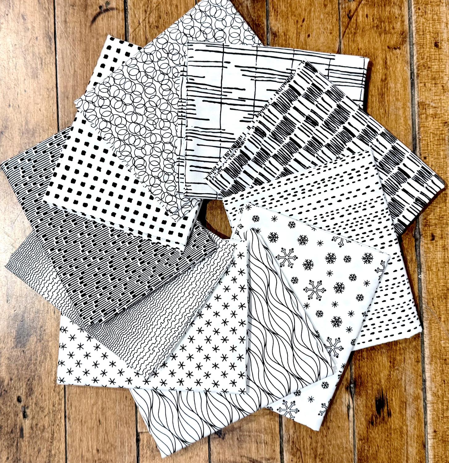 Black & White FQ Bundle - 10 Fat Quarters – Thimbles Quilts